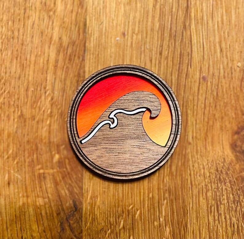 Hawaiian Magnets in Walnut Hardwood, Hand Painted and White Acrylic - Etsy