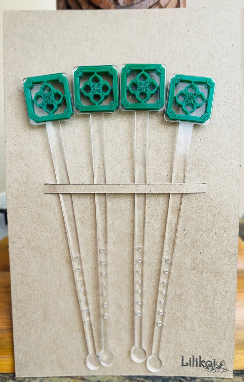 Set of 4 Tiki Cocktail Swizzles Breezeaway Japanese Tile - Etsy