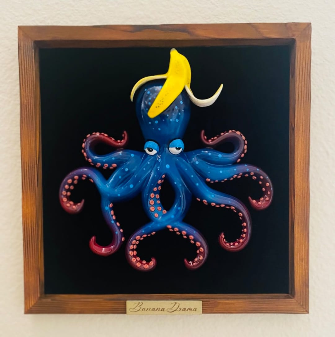 Wall Sculpture Octopus Banana-drama Serie#1 Limited Edition of 20 - Etsy