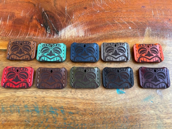 Tiki Key Topper Genuine Italian Full Grain Leather | Etsy