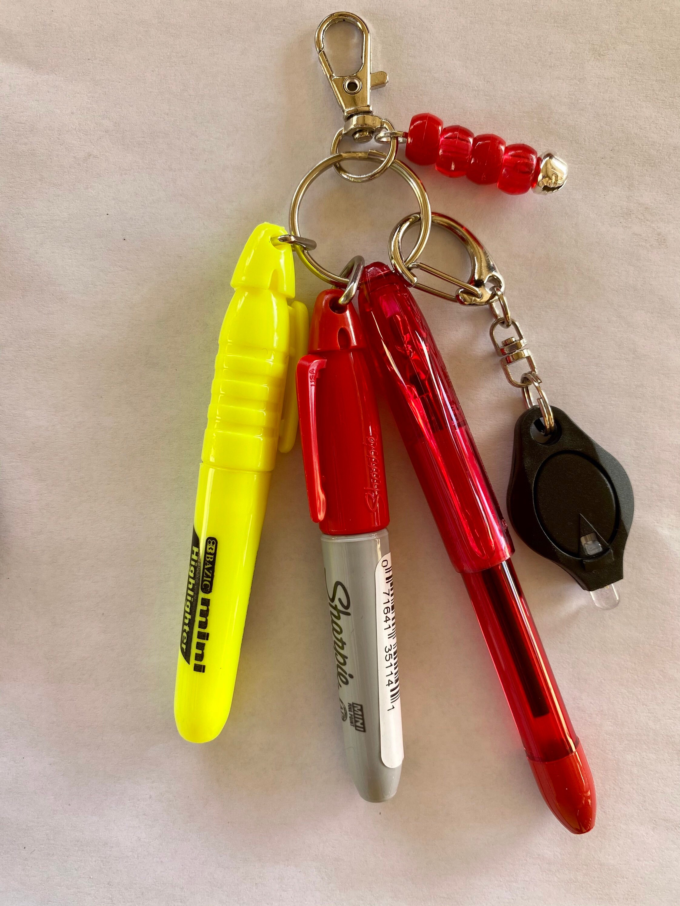 Badge Reel Clip-on Accessories, (mini Sharpie, Pen, Highlighter, and ...