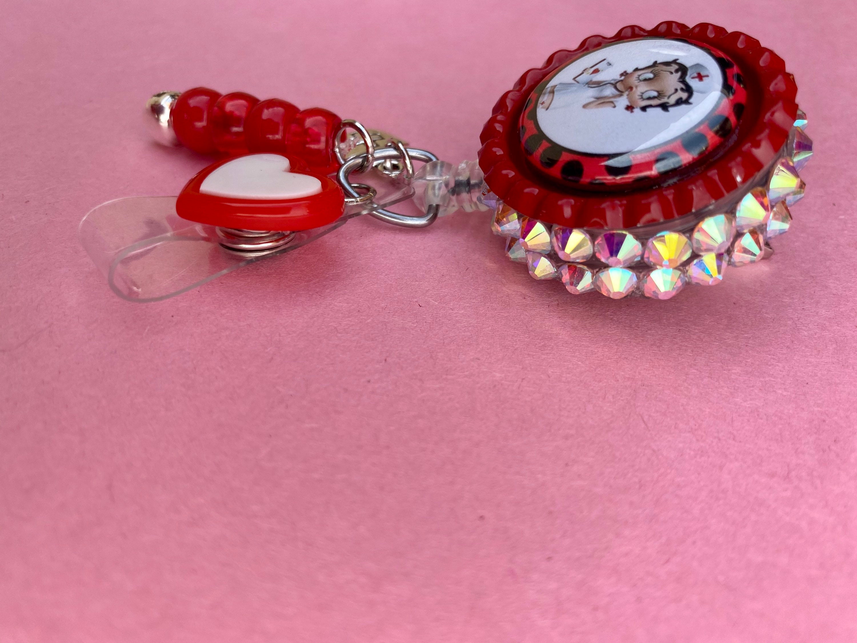 Bling Rhinestone Nurse Betty Boop Inspired Red Badge Reel - Etsy