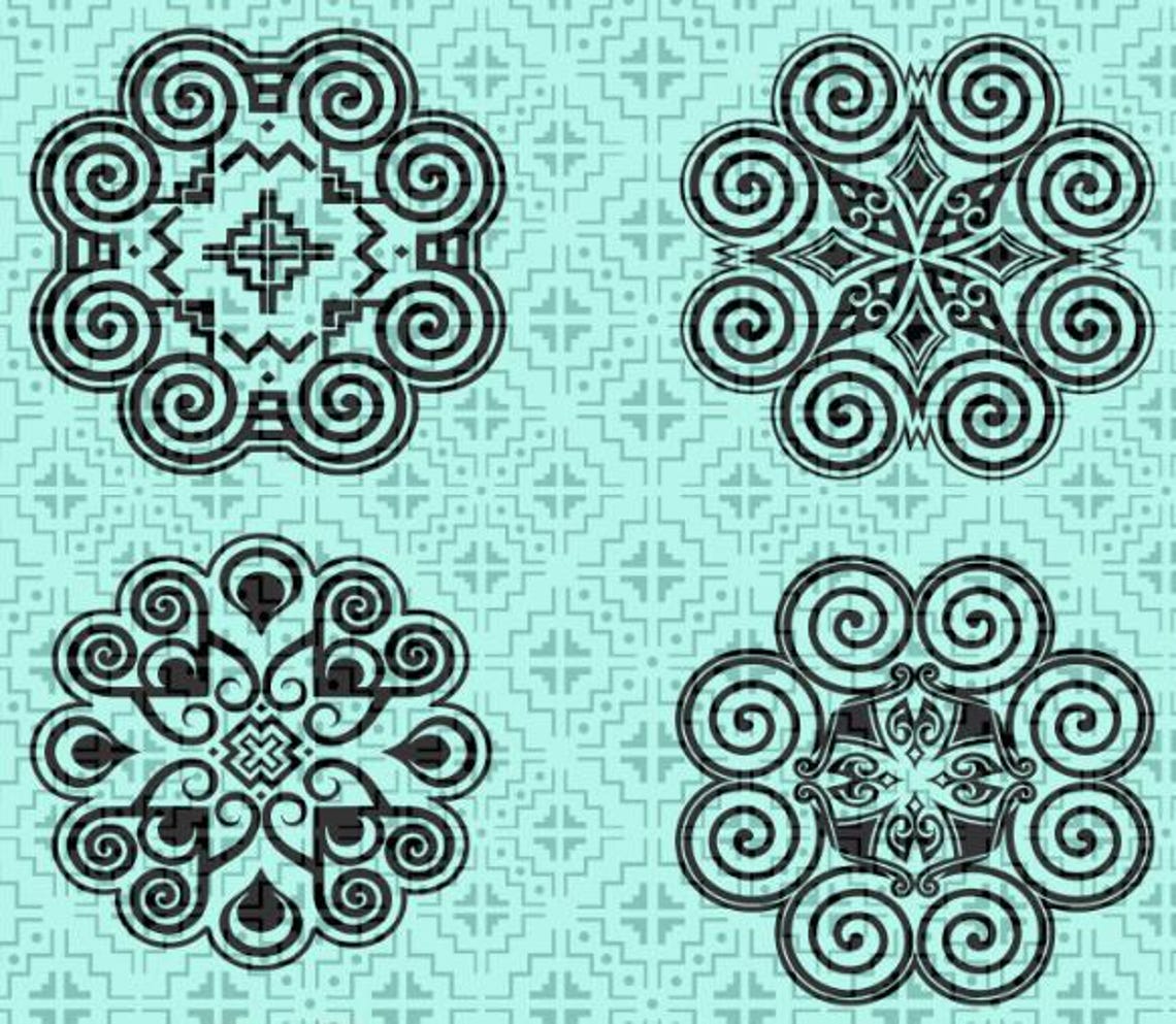 A Pack of 20 Hmong Elephant Foot Designs, SVG & PNG. Digital Download ...