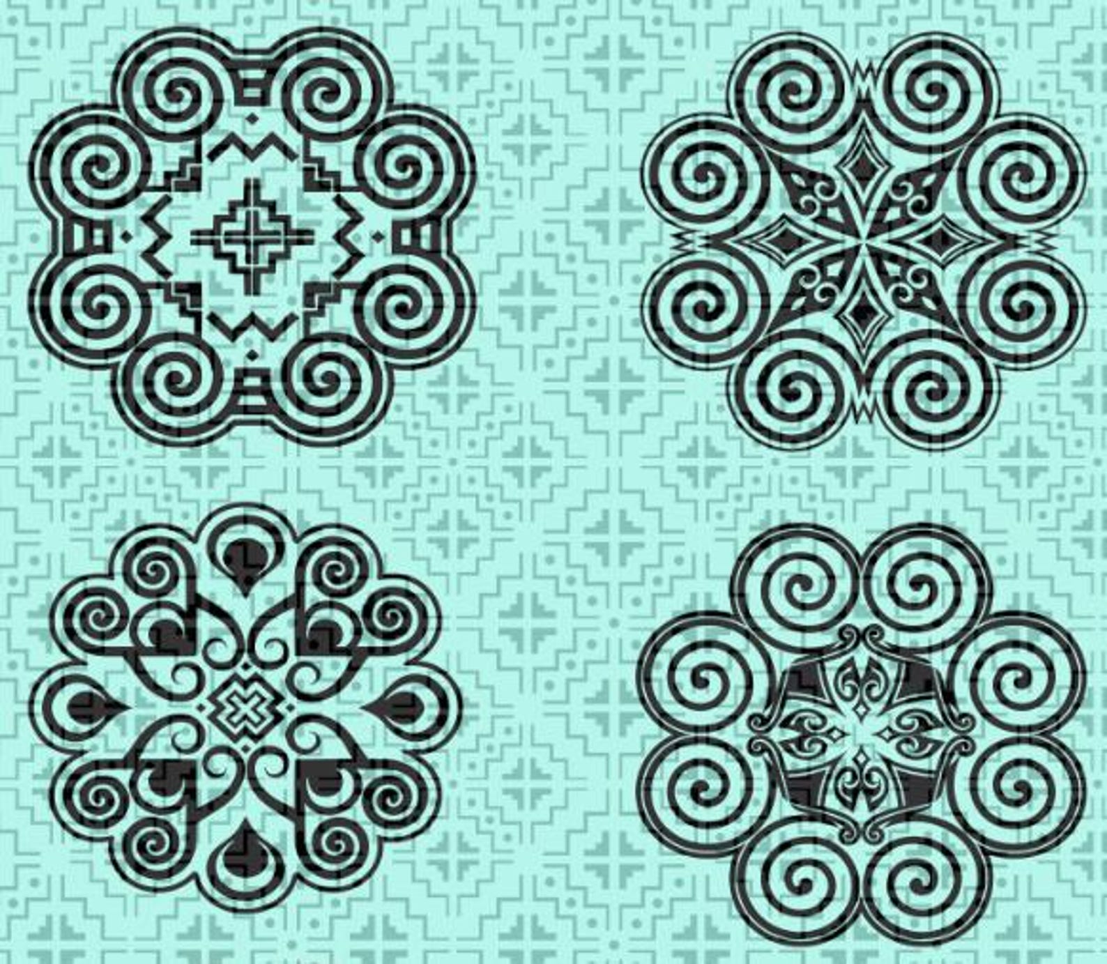 A Pack of 20 Hmong Elephant Foot Designs, SVG & PNG. Digital Download ...