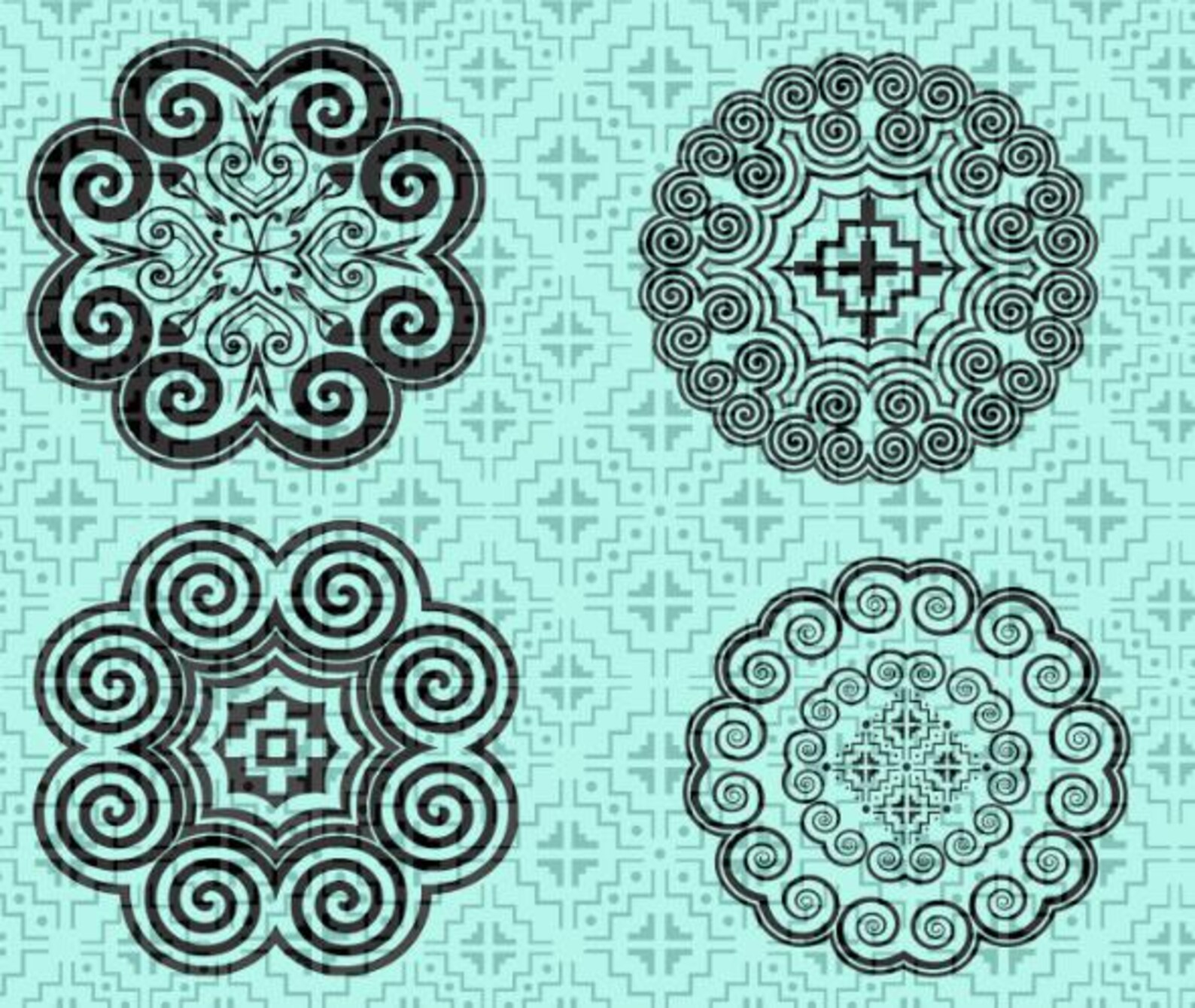 A Pack of 20 Hmong Elephant Foot Designs, SVG & PNG. Digital Download ...