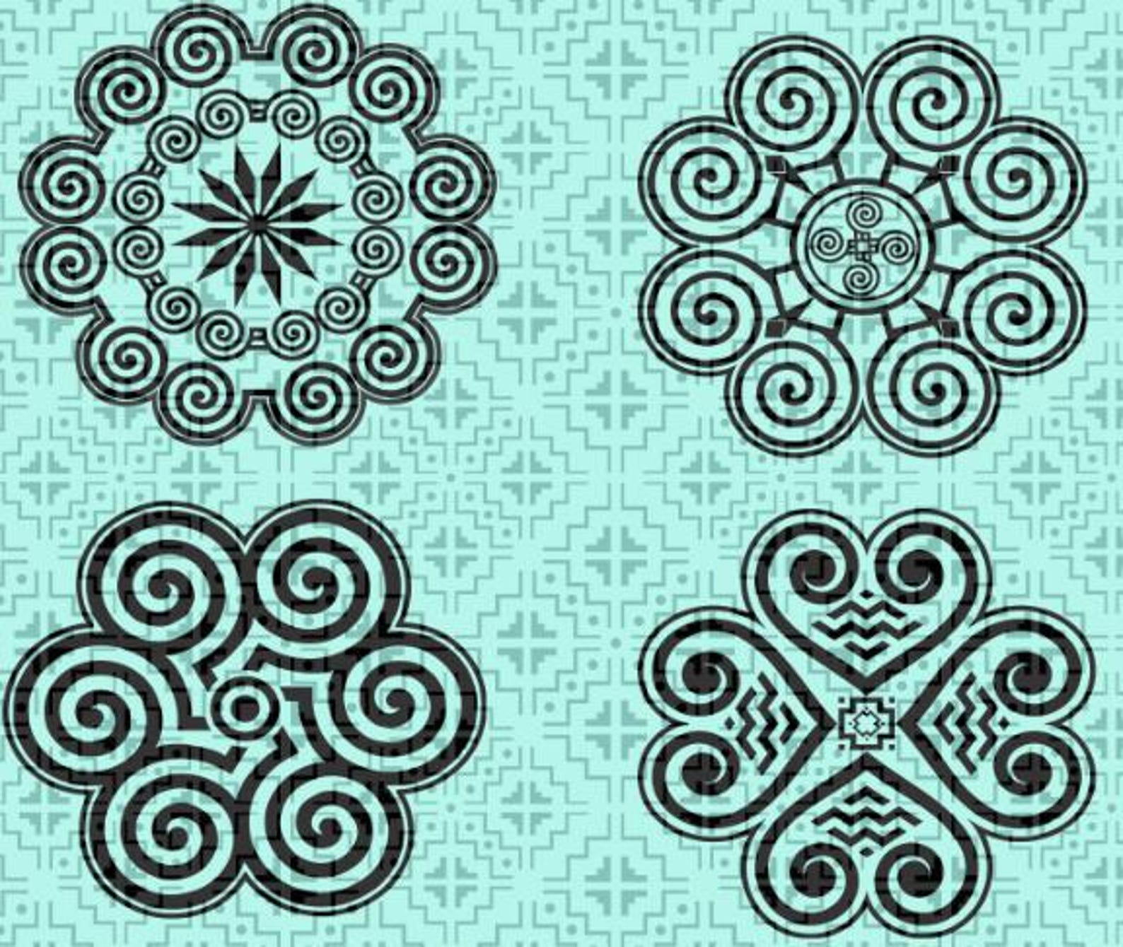 A Pack of 20 Hmong Elephant Foot Designs, SVG & PNG. Digital Download ...