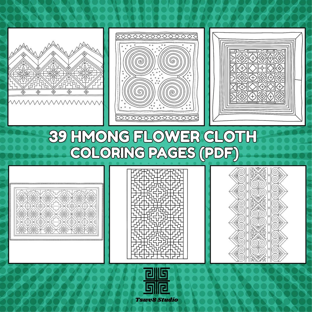39 Hmong Flower Cloth "paj Ntaub" Coloring Pages – Hmong Patterns ...
