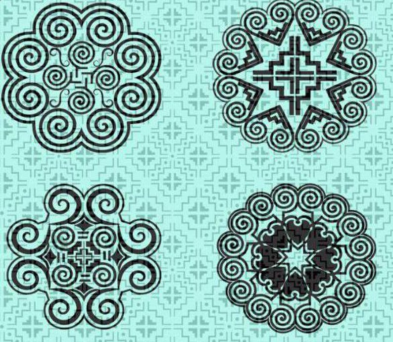 A Pack of 20 Hmong Elephant Foot Designs, SVG & PNG. Digital Download ...