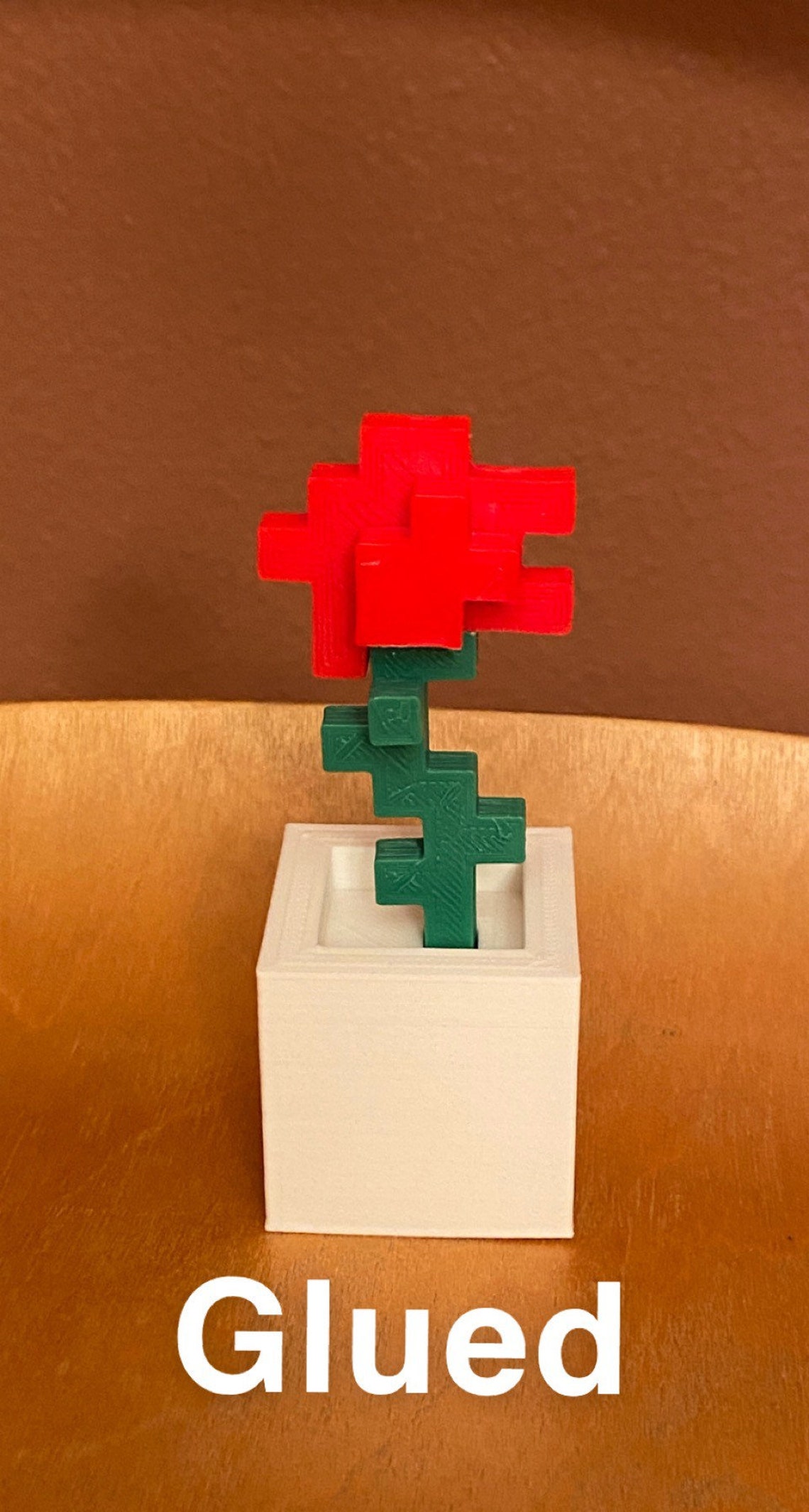 BASE Minecraft Style Rose 3D Printed UNPAINTED Flower Figurine - Etsy