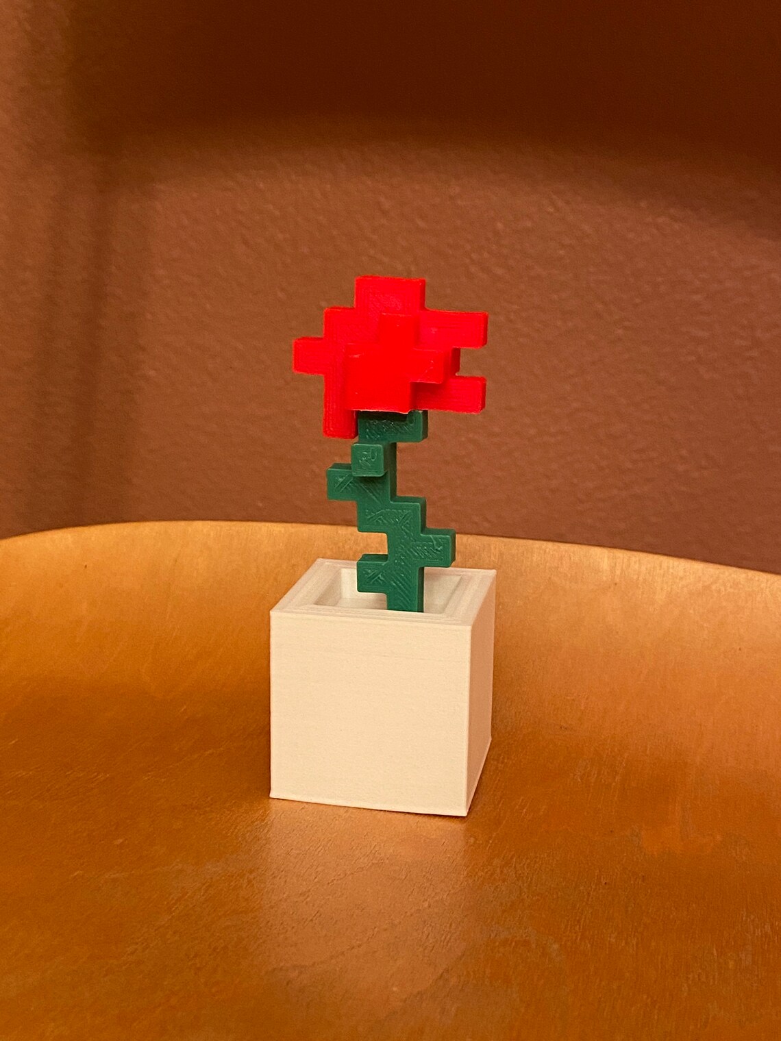 BASE Minecraft Style Rose 3D Printed UNPAINTED Flower Figurine - Etsy