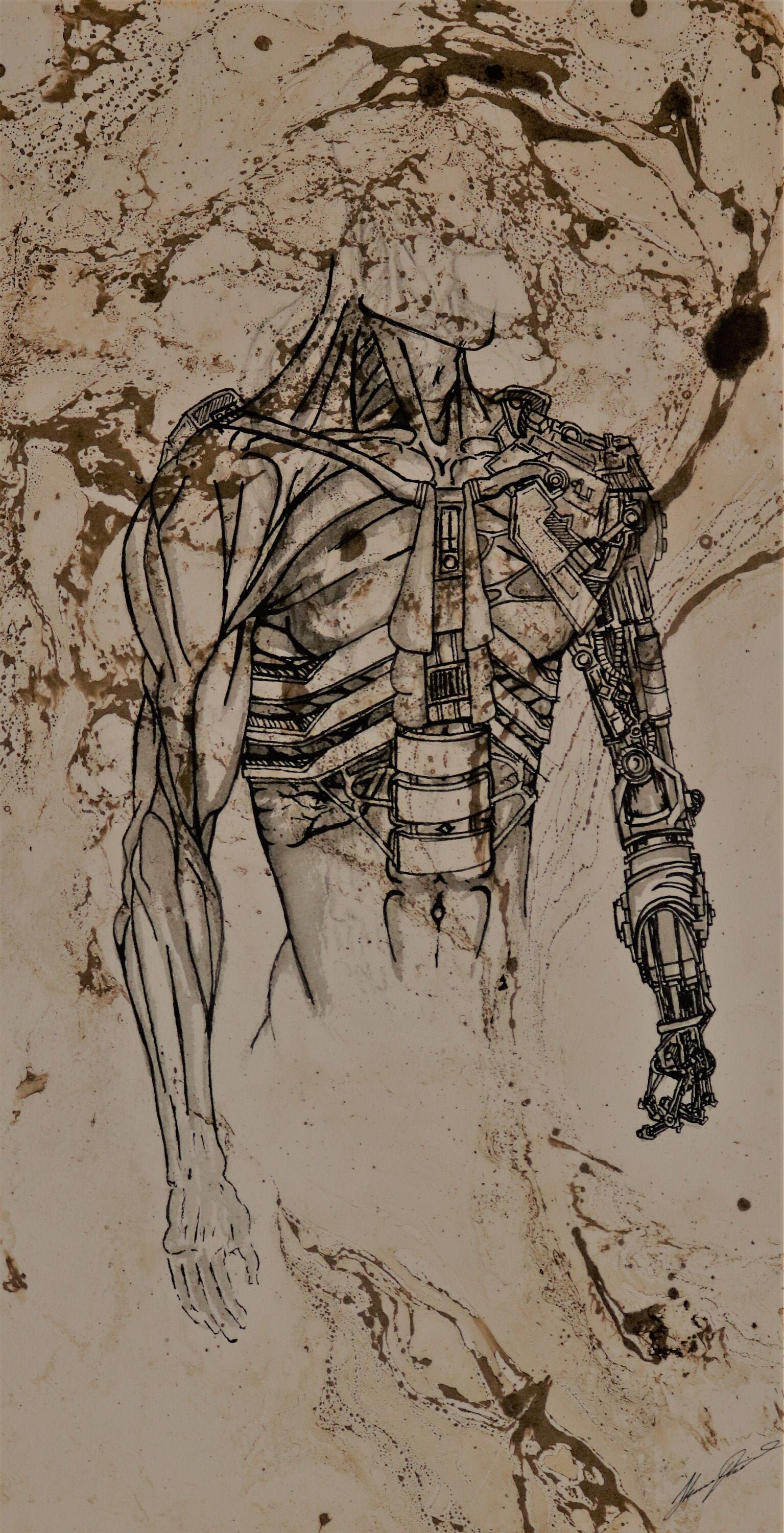 Cyberpunk Sci Fi Skeleton original Illustration - Etsy Australia