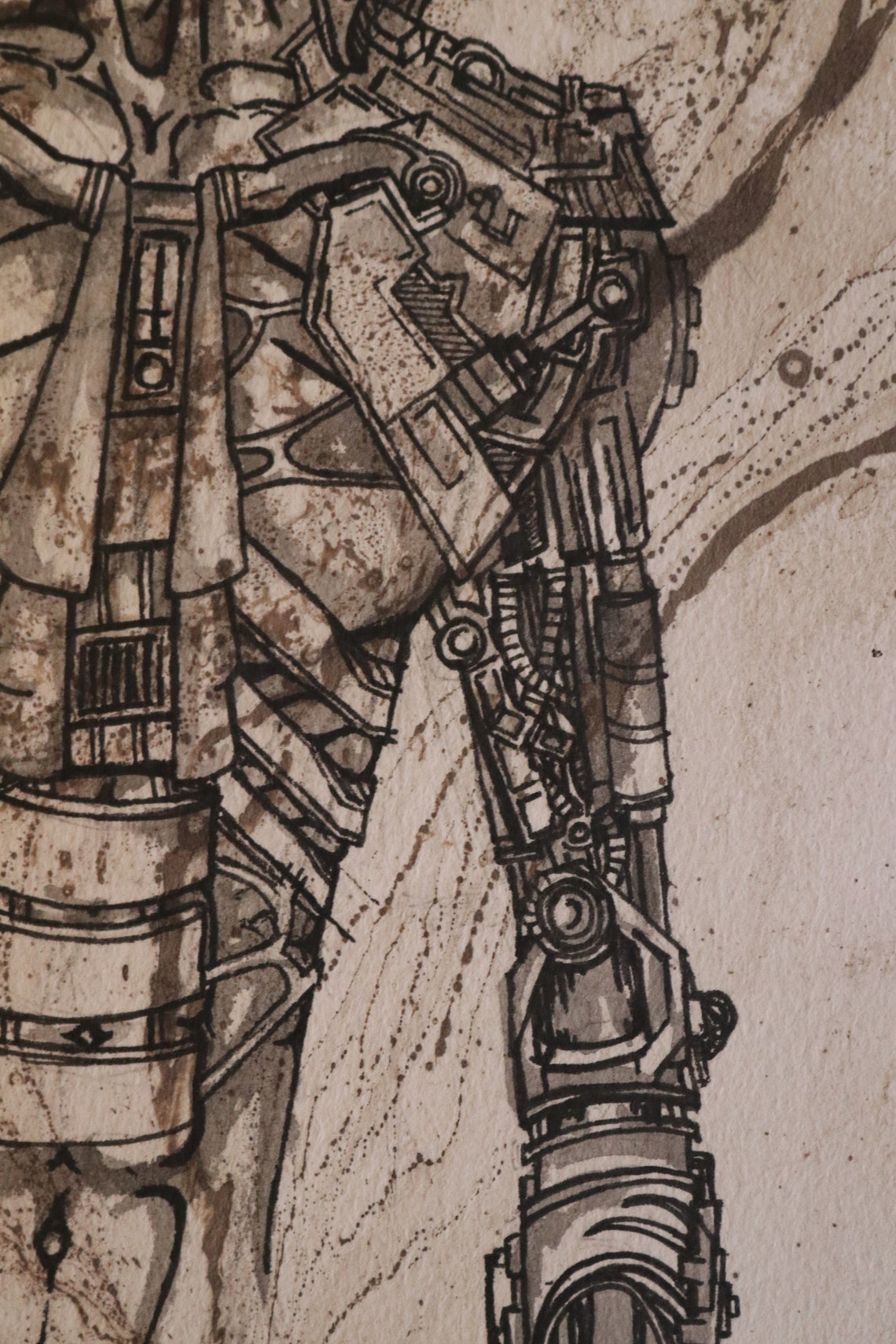 Cyberpunk Sci Fi Skeleton original Illustration - Etsy Australia