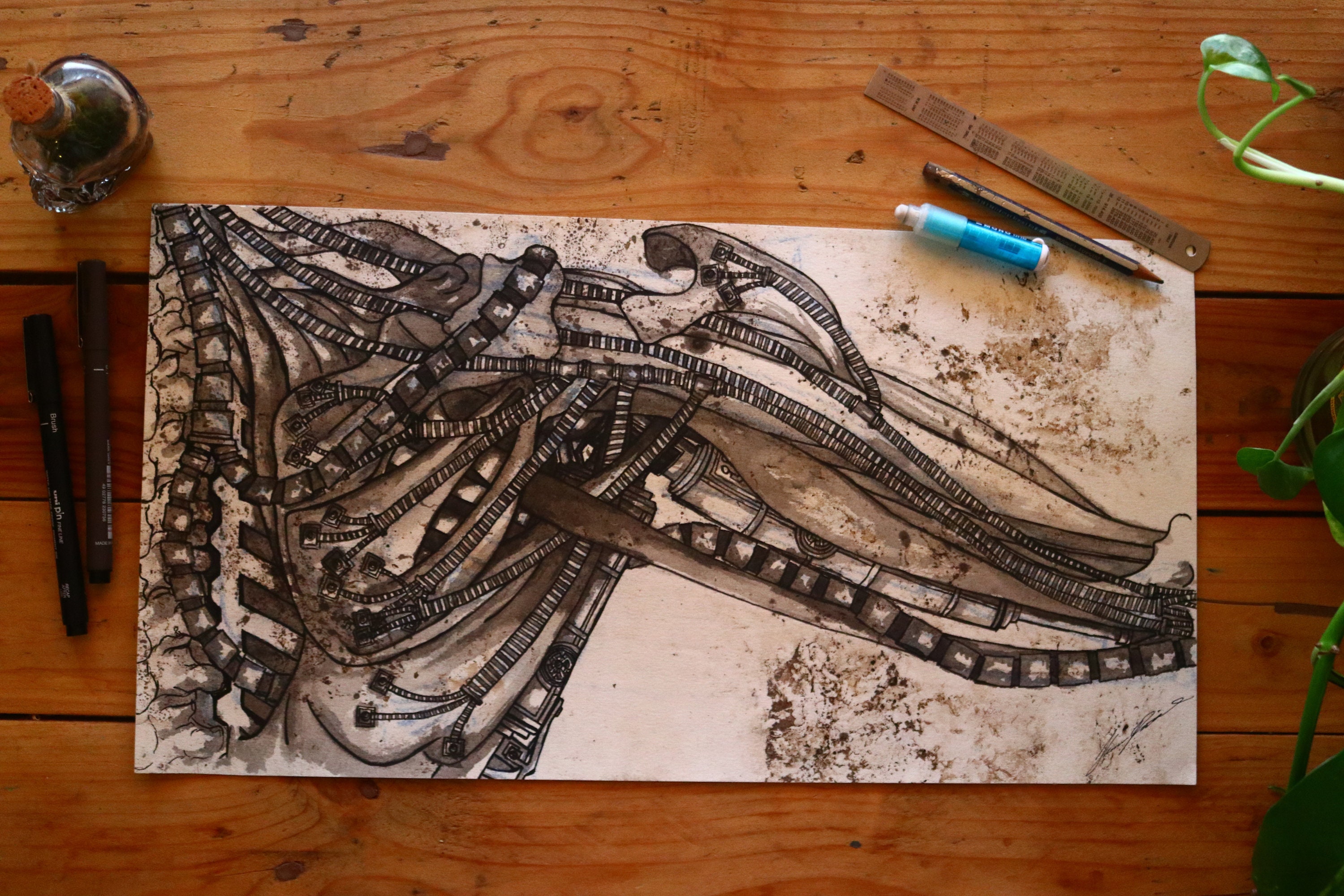 Cyberpunk Sci Fi Shoulder Wires original Illustration - Etsy Australia