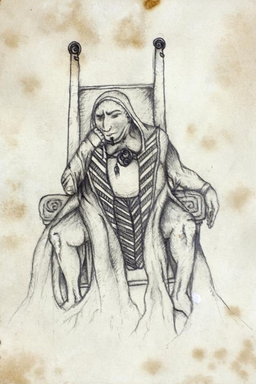 Fantasy Magical Kingdom Pondering King (original Illustration) - Etsy