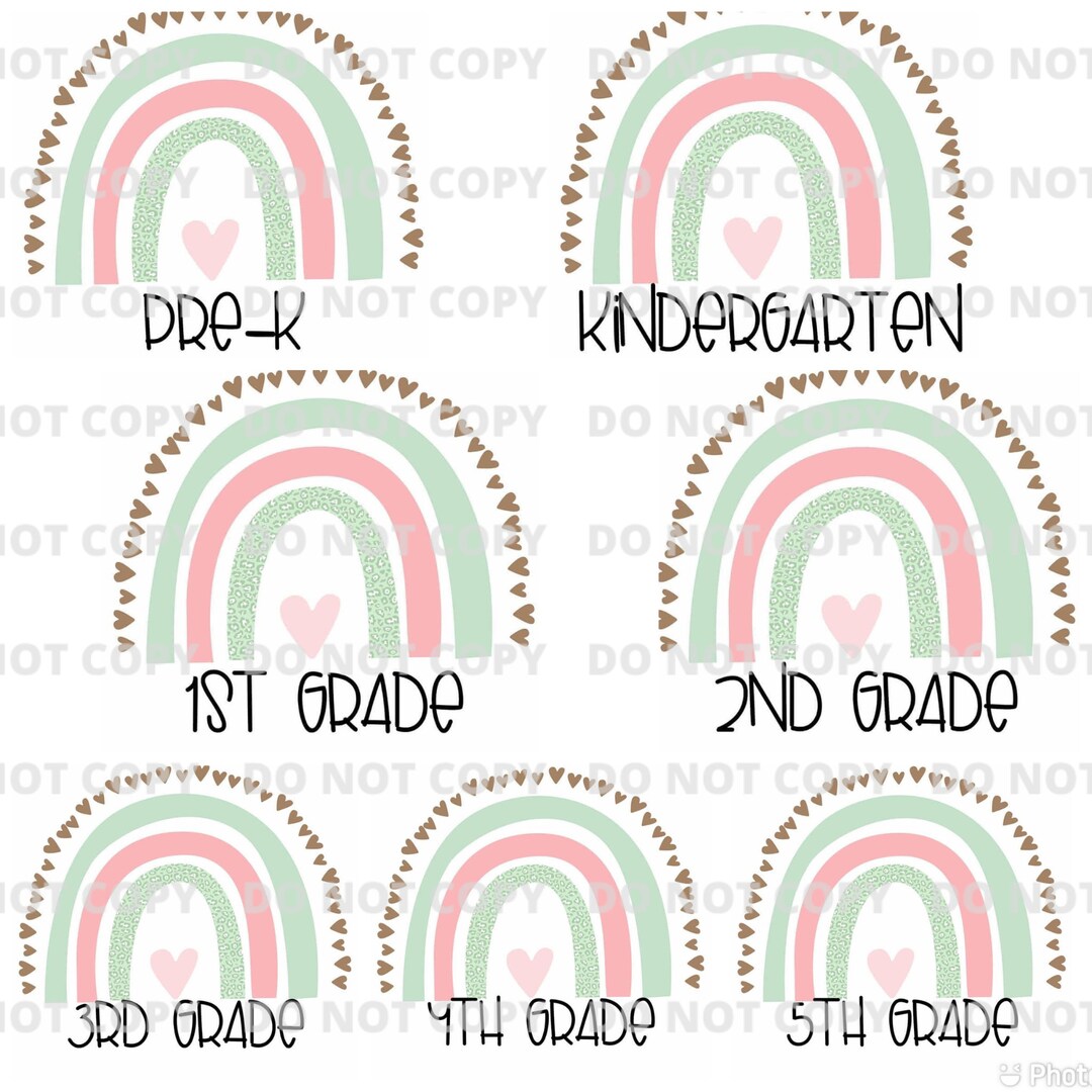 TRANSFER ONLY Pastel Rainbow Back to School Pre-k Through 5th Grade ...