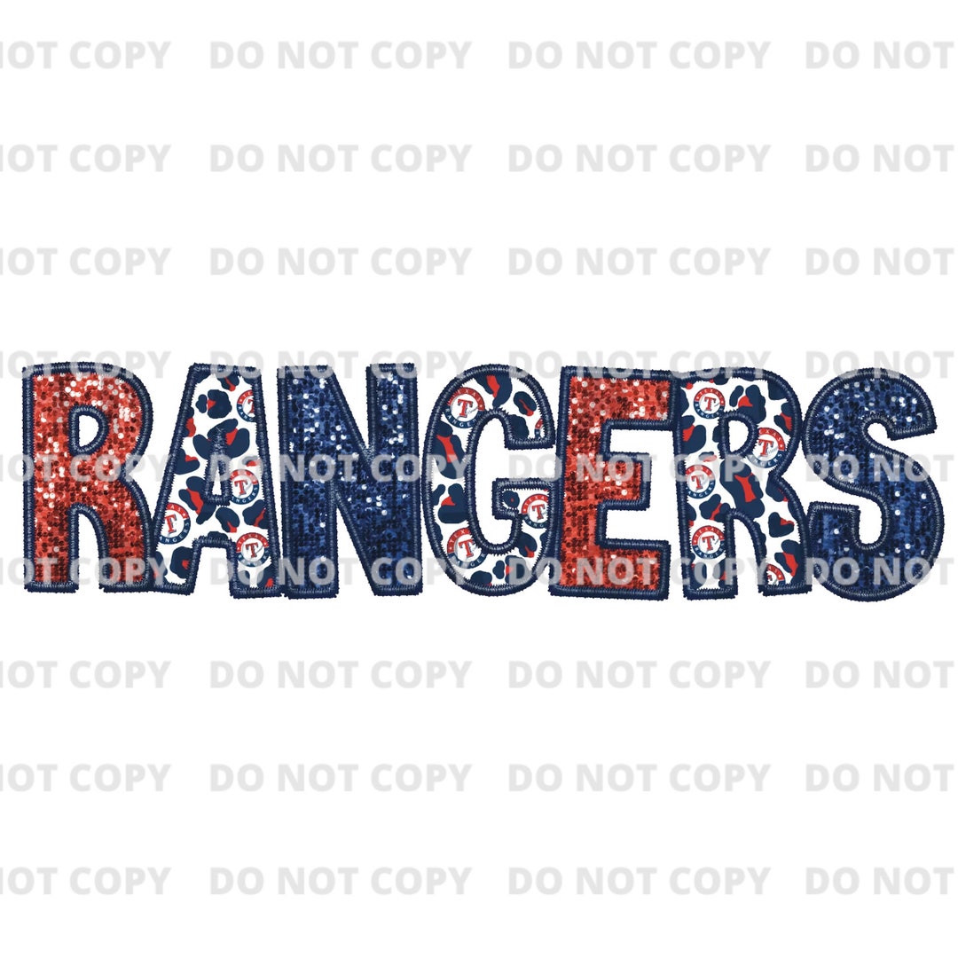 TRANSFER ONLY Texas Baseball Logo Faux Embroidery - Ready to Press ...