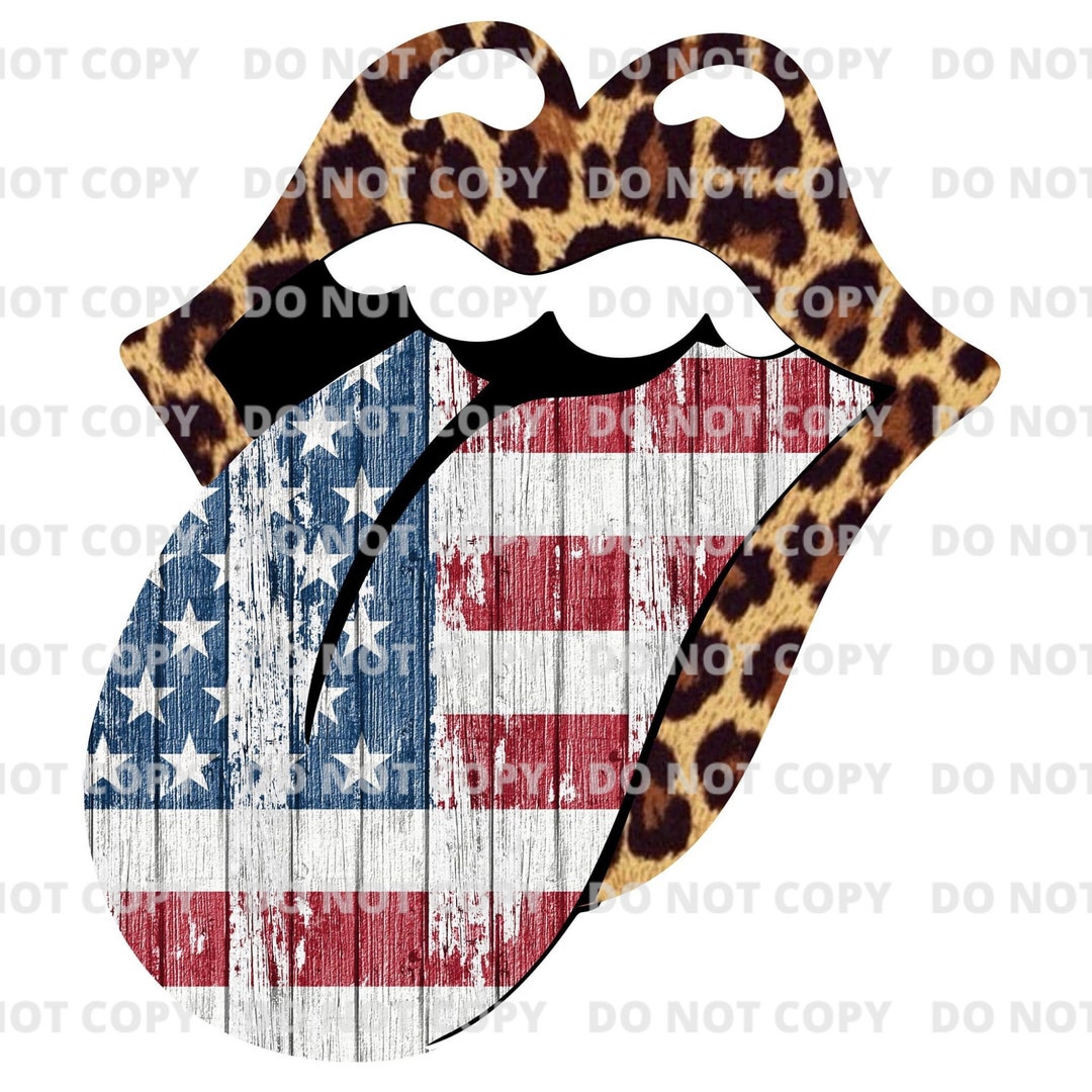 TRANSFER ONLY Leopard Cheetah Flag Tongue - Ready to Press Sublimation ...
