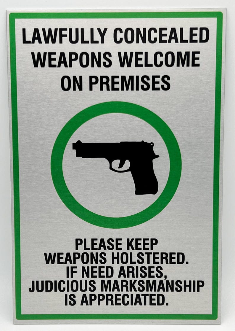 Lawful Concealed Carry Permitted Sign - Etsy