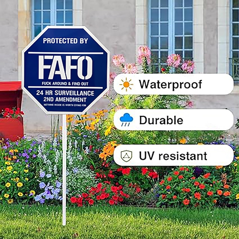 Modern Aluminum Home Security Warning Sign - Durable Weatherproof ...