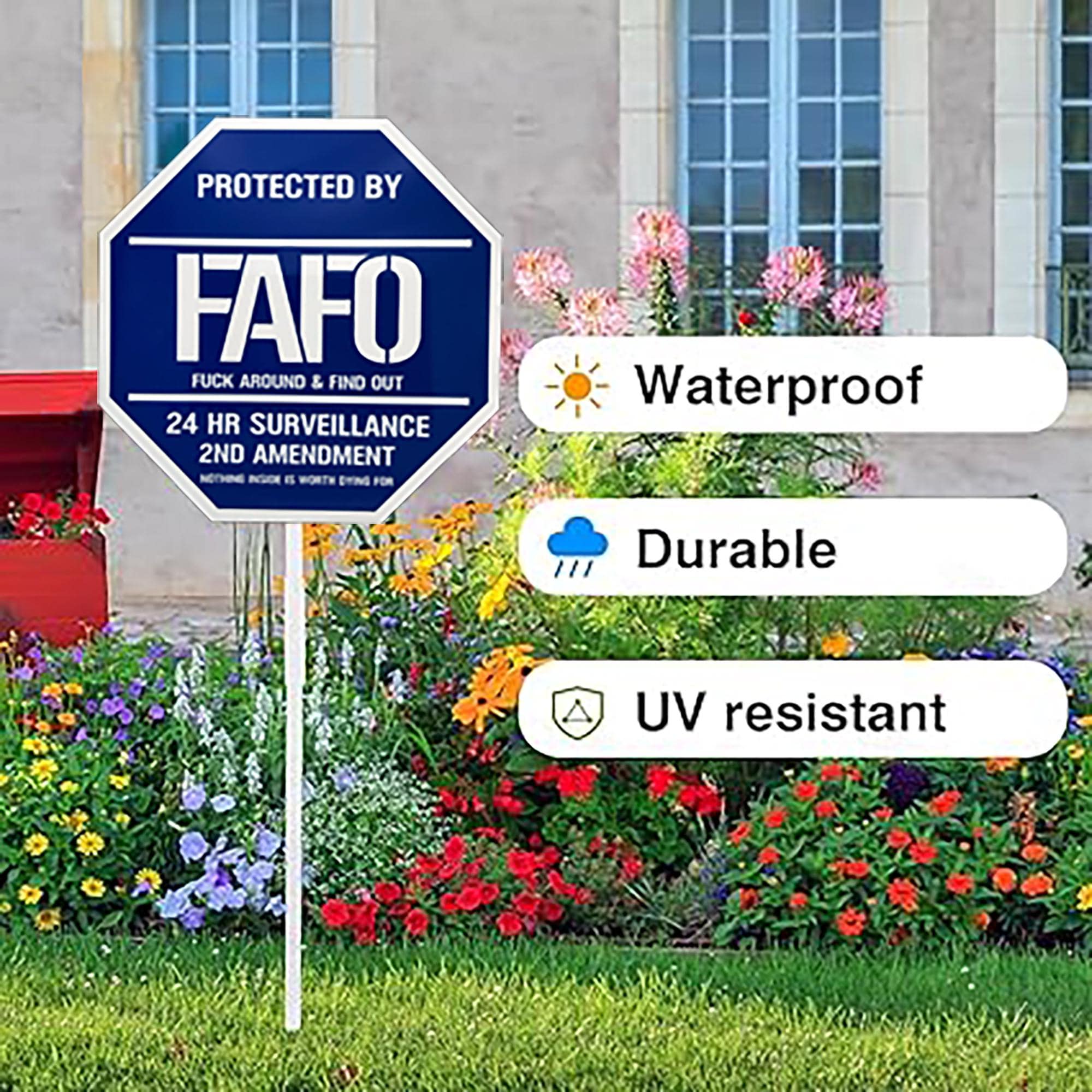 Durable Weatherproof Aluminum Home Security Warning Sign Modern ...