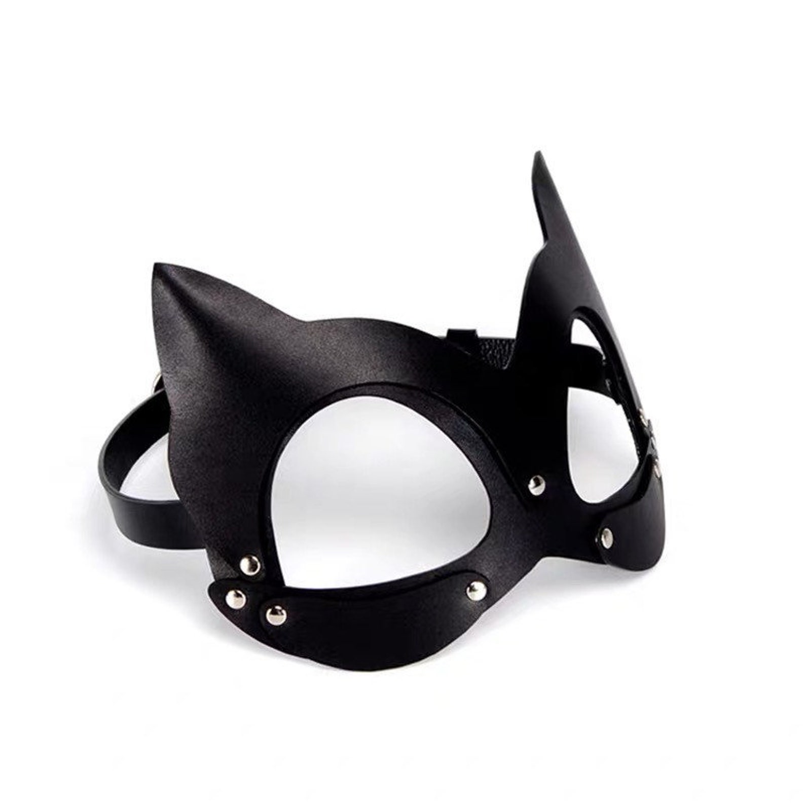 Real Leather Cat Mask Cat Eyes Face Mask Adjustable Straps - Etsy