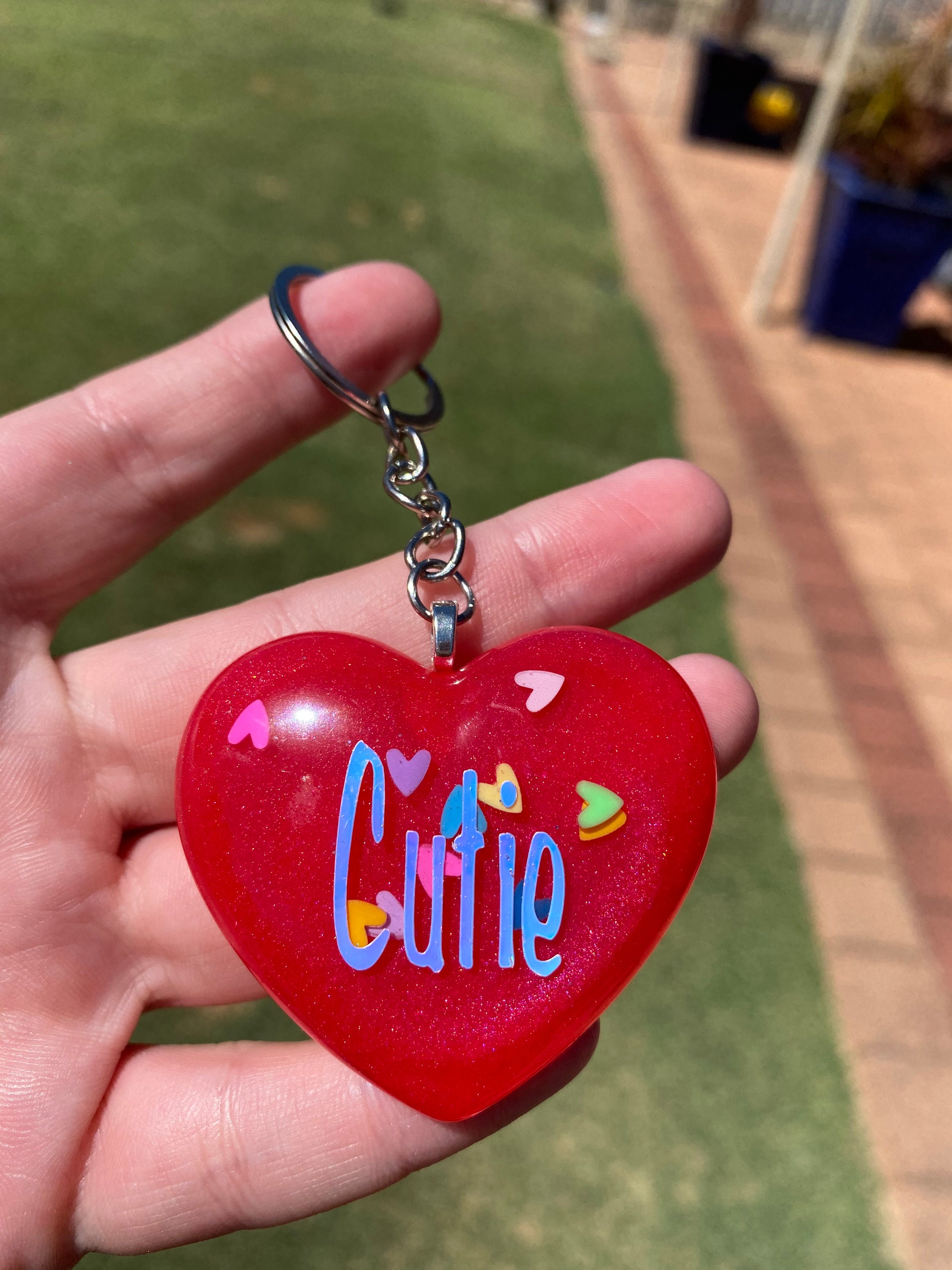 Valentines Day keyring / Heart keyring | Etsy