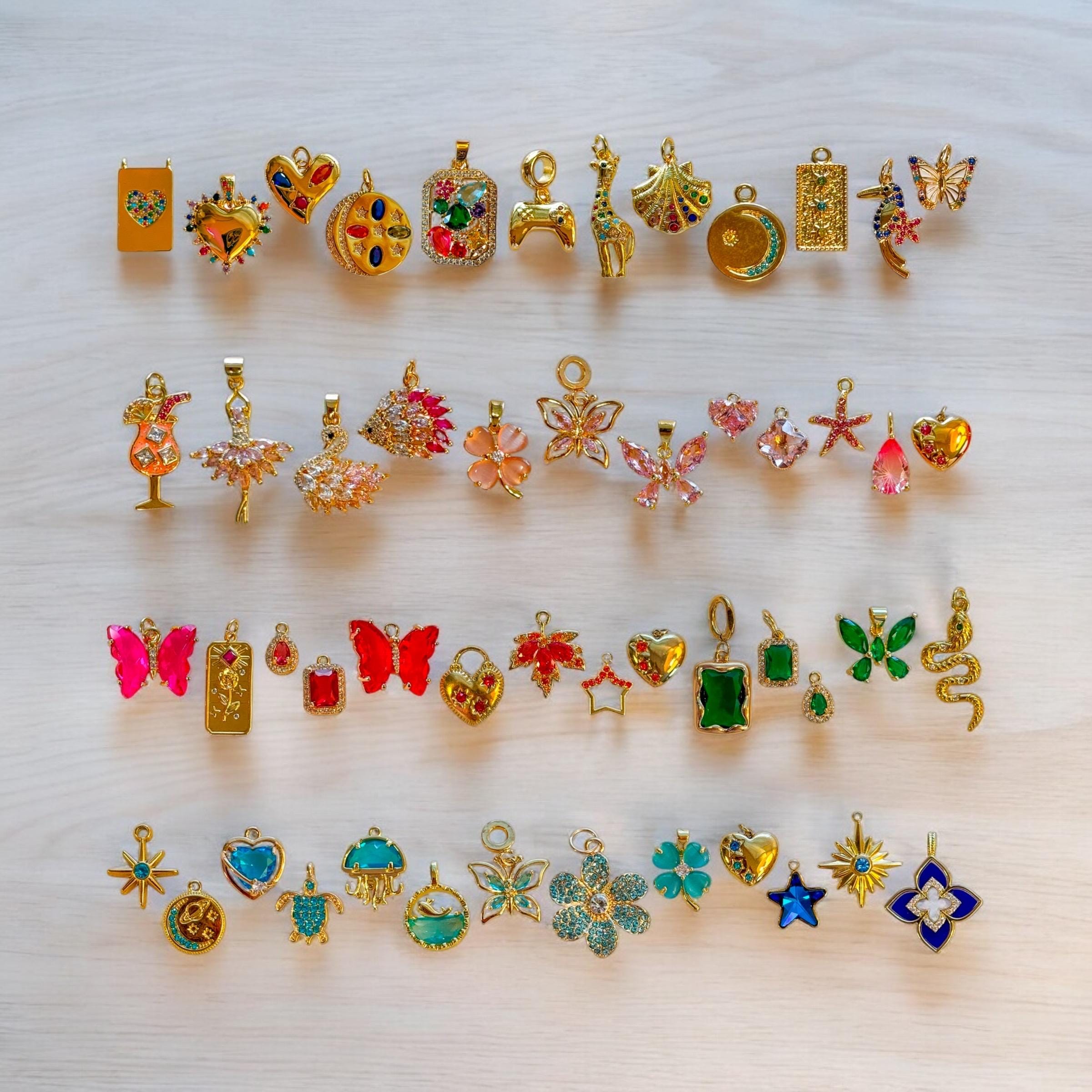 Gold & Rainbow Crystal Charms: DIY Jewelry Add-on, Custom Personalized ...
