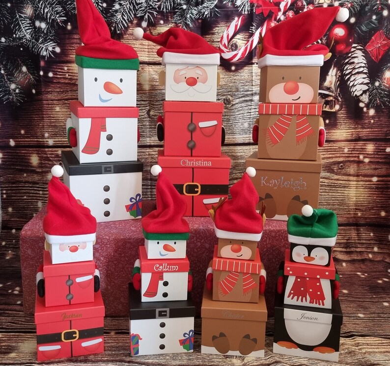 Christmas Personalised Gift Box Christmas Eve Stackable Box - Etsy