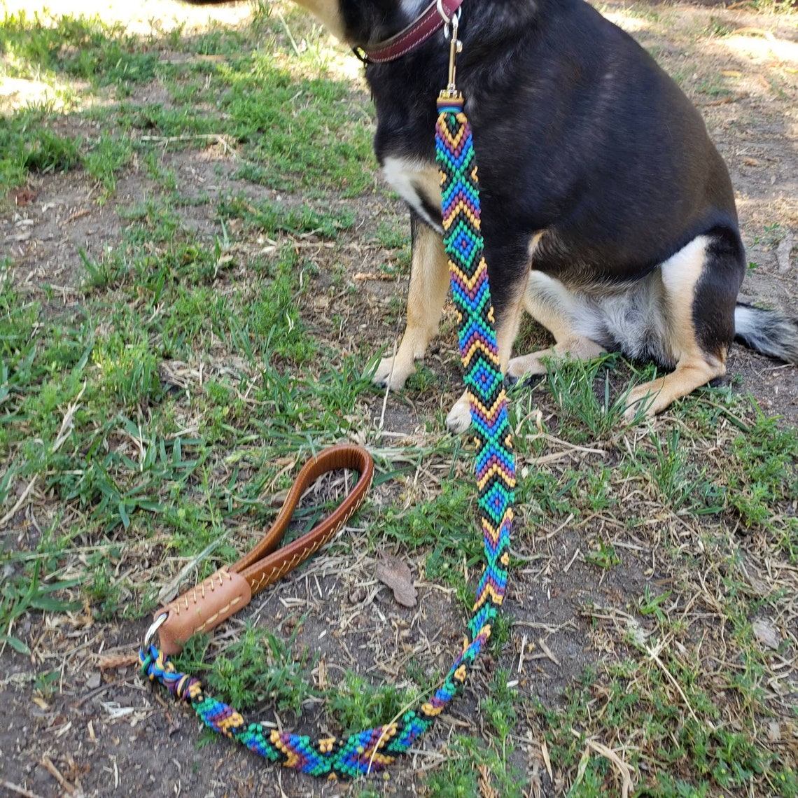 Braided Paracord Dog Leash, Chevron Dog Leash, Boho Braided Dog Leash ...