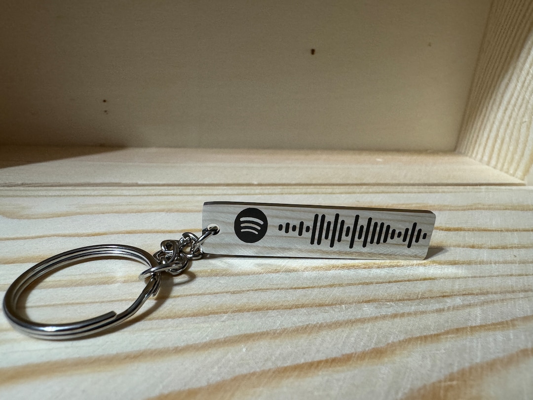 Stainless Steel Laser Engraved Spotify Keychain / Personalized Keychain ...