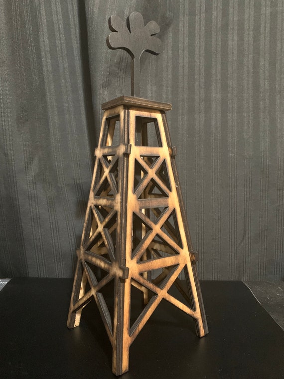 Wooden Oil Derrick Model