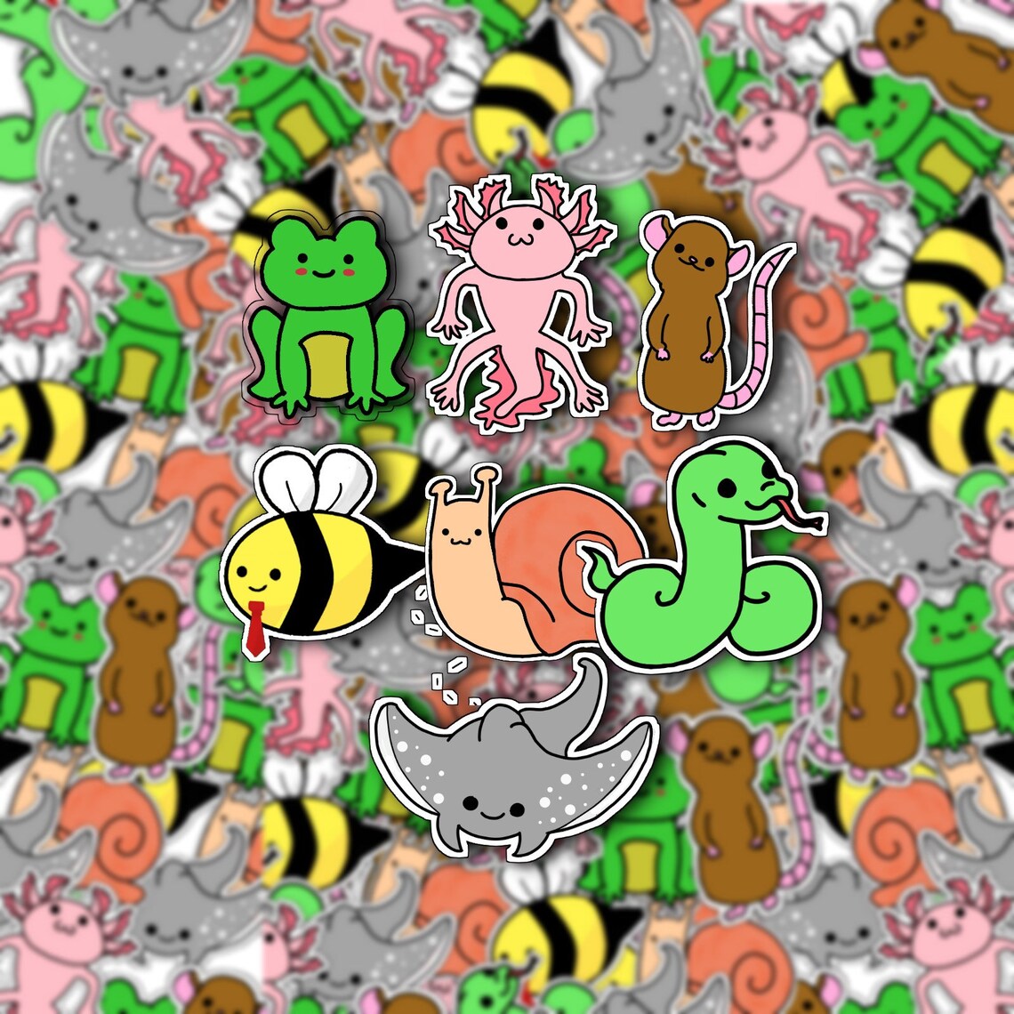 Pack autocollant Smiling Critters Pack autocollant | Etsy