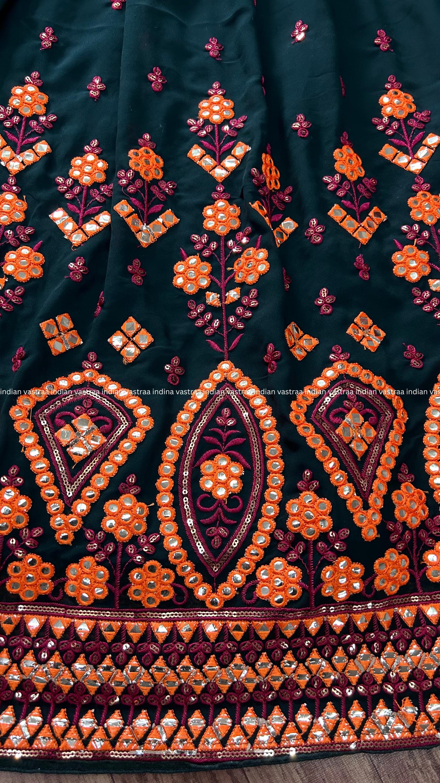 Embroidered Georgette Lehenga Choli: Indian Wedding Outfit - Etsy
