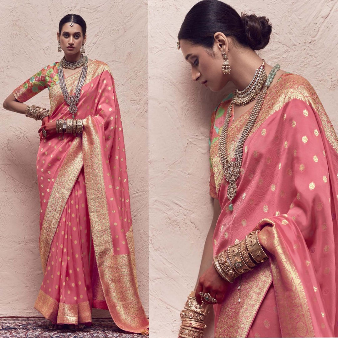 Sabyasachi Silk Designer Indian Wedding Party Wear Saree With - Etsy