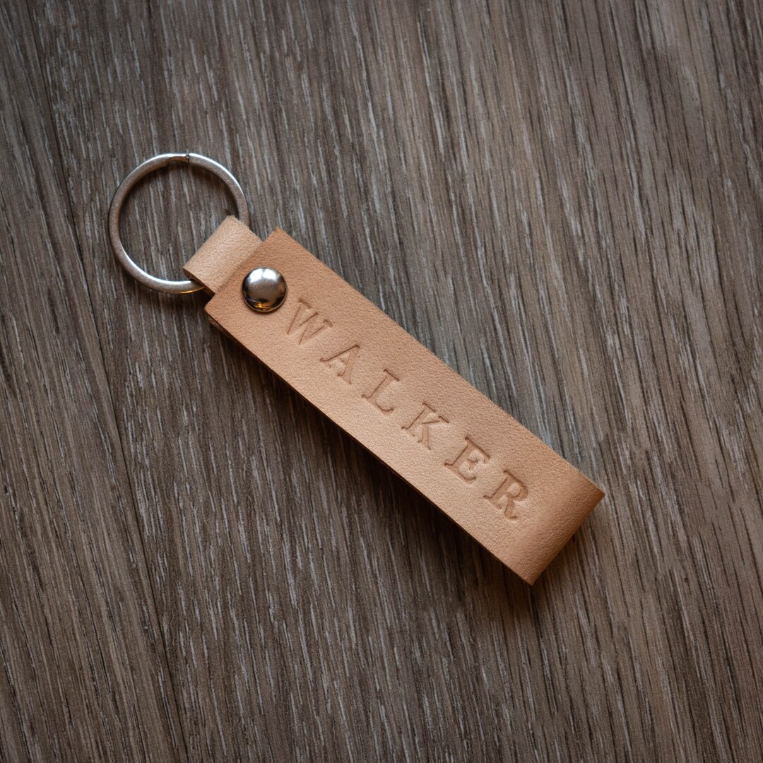 Handmade Personalised Genuine Leather Keyring/keychain Gifts - Etsy Denmark