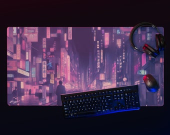 Neon Tokyo Mouse Pad - Etsy