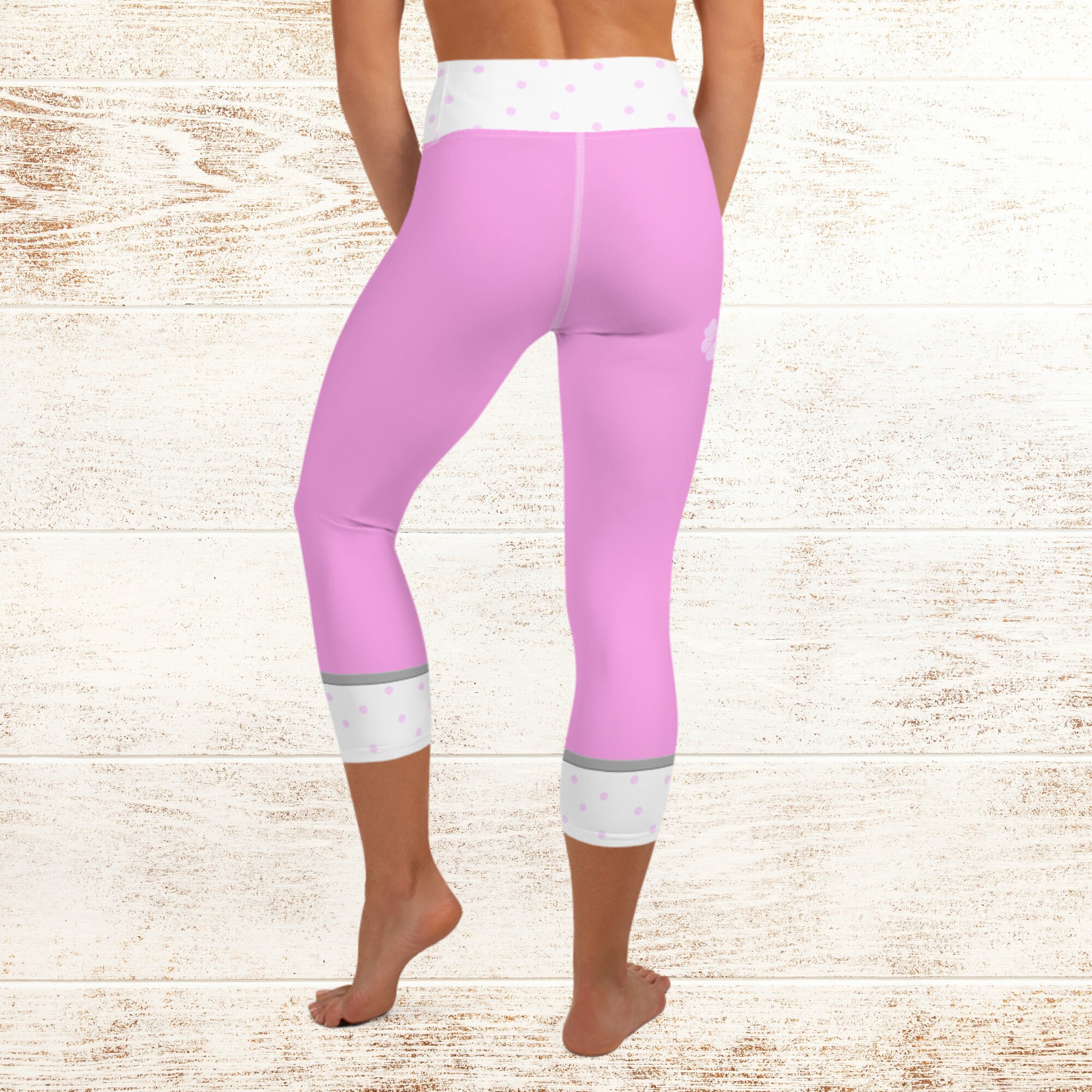 Pastel Pink Sakura Flowers Capri Yoga Leggings Anime Retro - Etsy