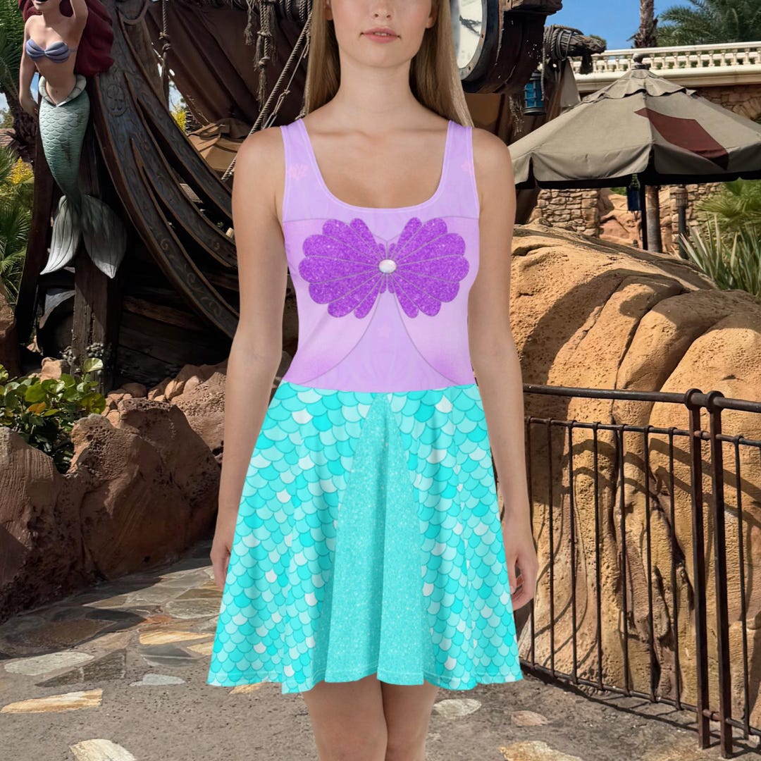 Mermaid Princess Under the Sea Pastel Aqua Cosplay Costume With Purple ...