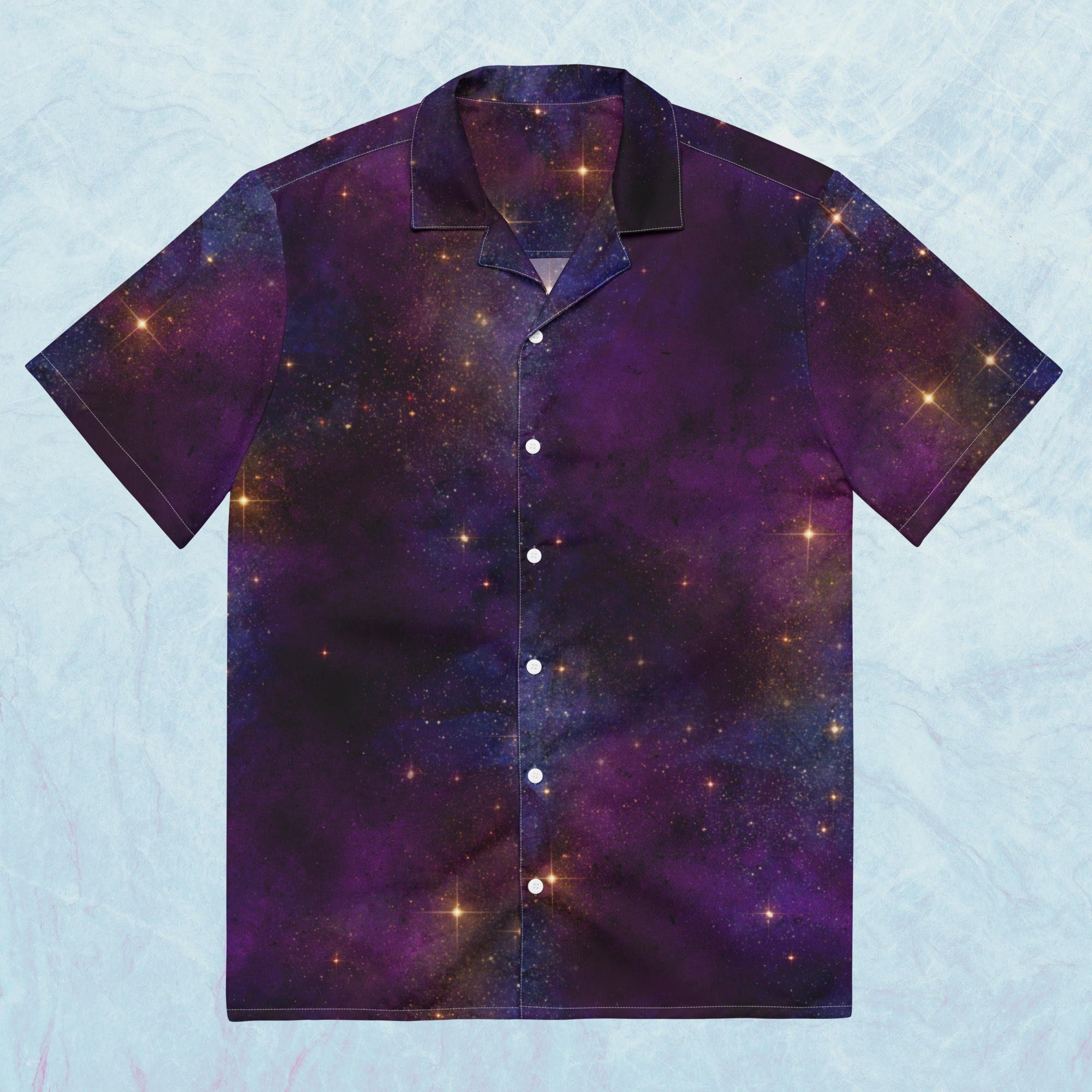 Violet Starry Night Dark Purple Galaxy Stars Unisex Button Shirt - Etsy