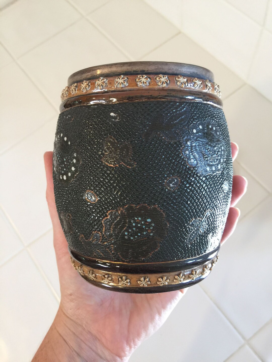 1800's Vintage Doulton-lambert Pre Royal Dolulton Tobacco Jar - Etsy