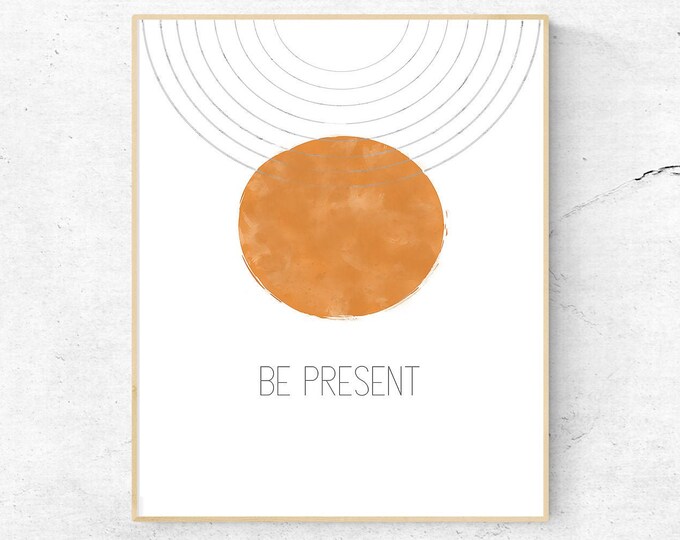 Be Present Full Moon Printable Digital Download Full Moon Wall Art ...