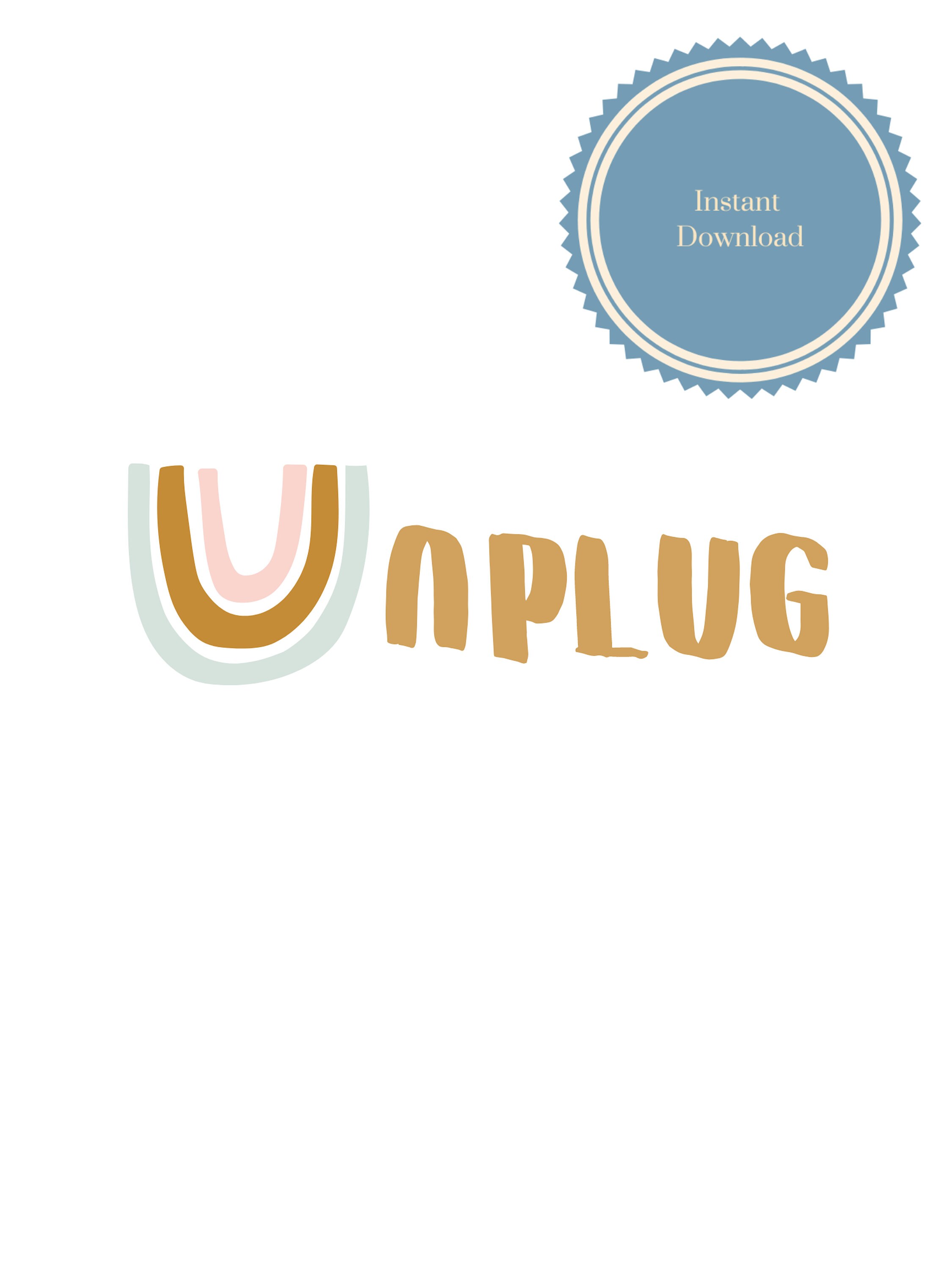 Unplug Sign Rainbow Art Print Digital Download Rainbow Wall - Etsy