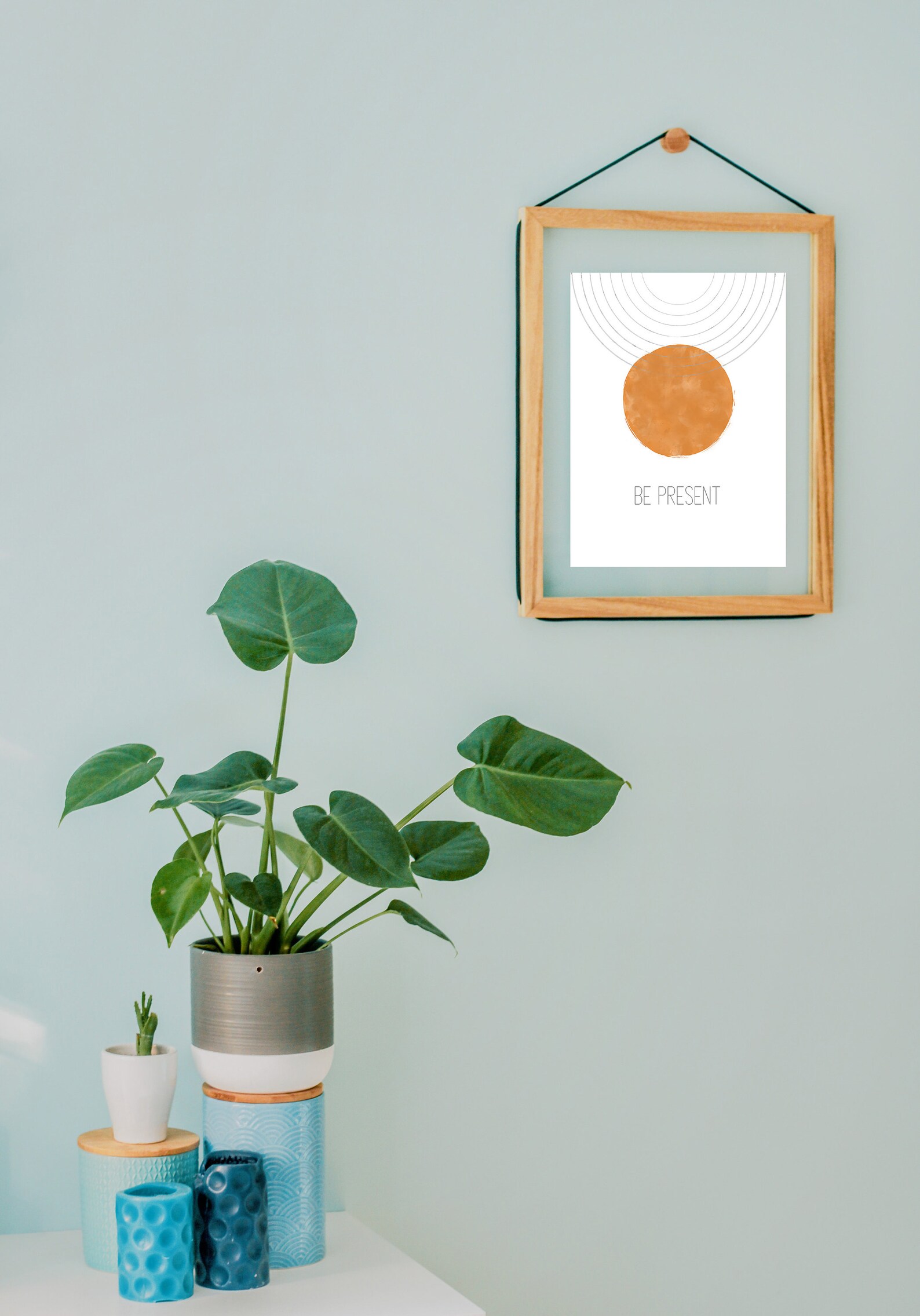 Be Present Full Moon Printable - Digital Download - Full Moon Wall Art ...