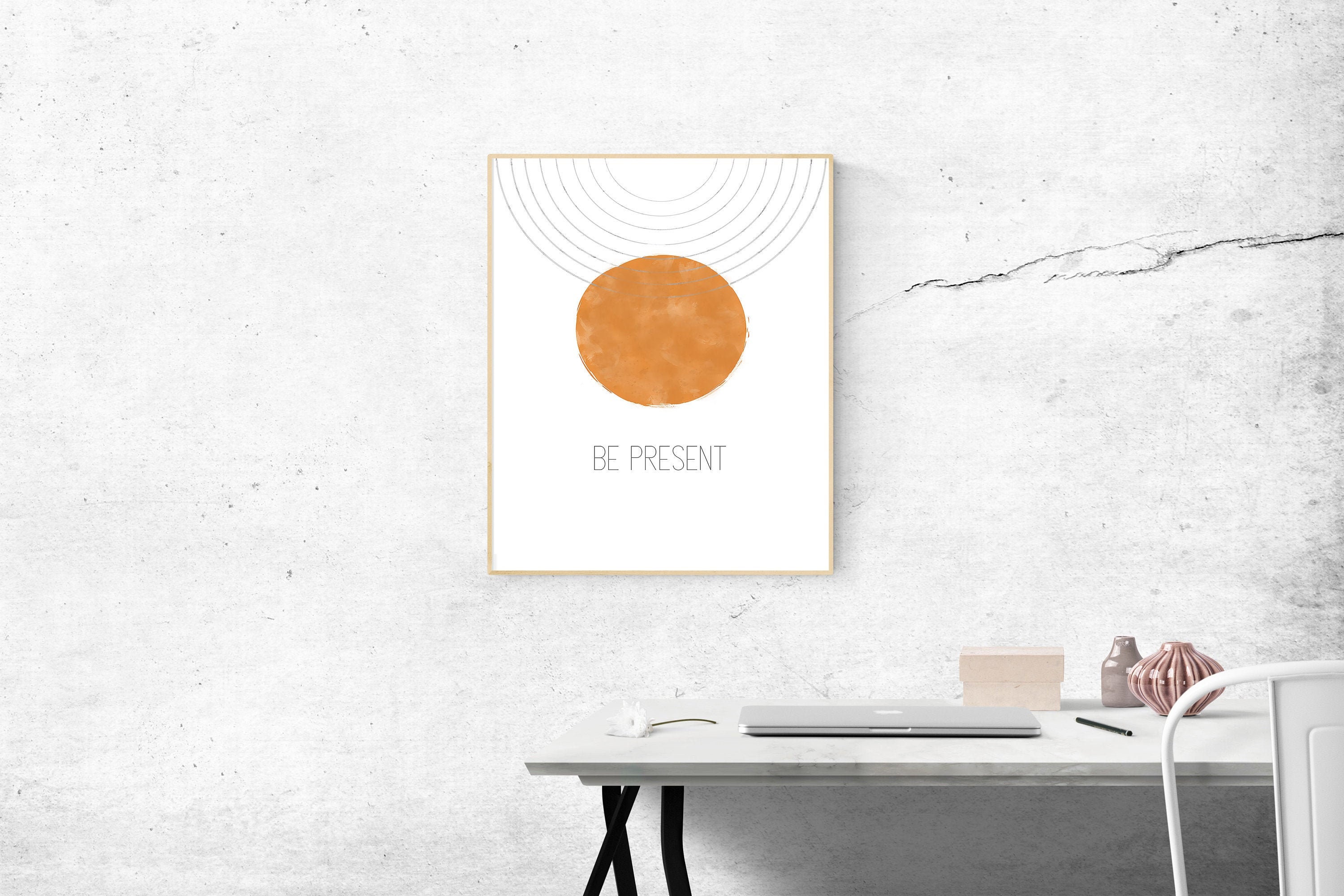 Be Present Full Moon Printable - Digital Download - Full Moon Wall Art ...
