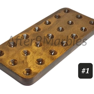 Wooden Marble Display Holds 21 Marbles up to 3/4" Marbles or Spheres ...