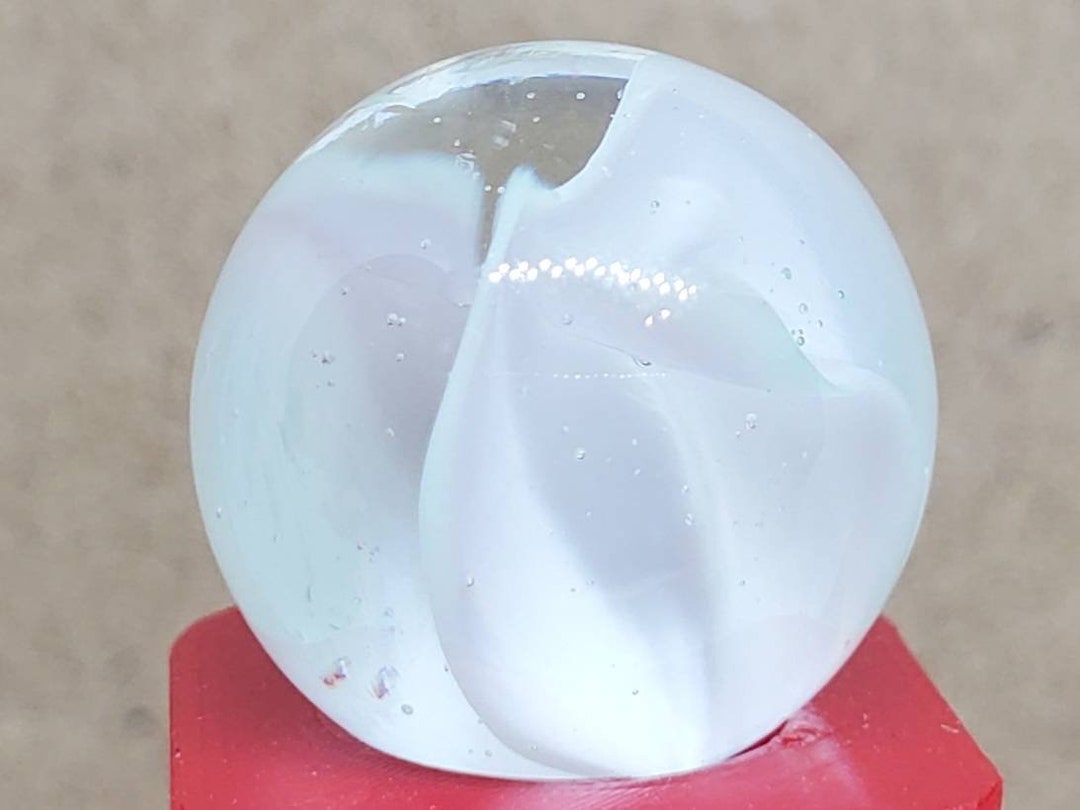 White Cat Eye Marble .62" - Game Marbles - Collectible Vintage Marble ...