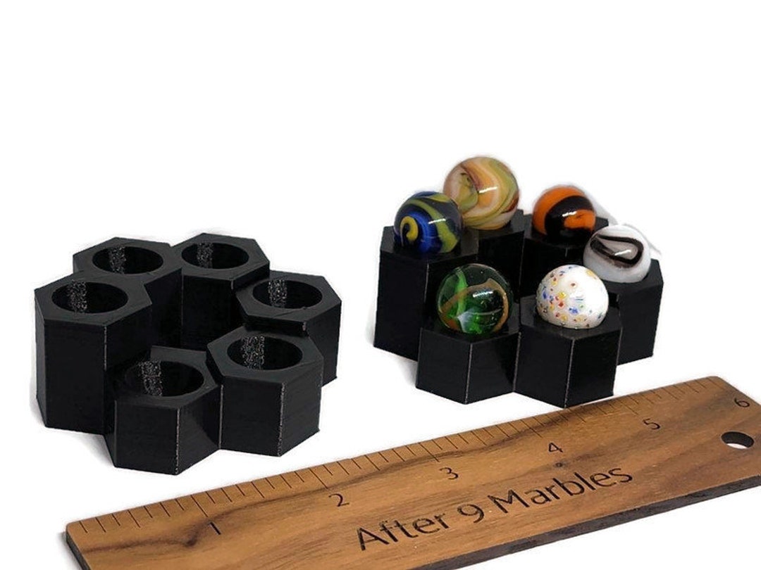 Set of 2 Tiered Marble Display - Sphere Holder for 5/8" to 3/4" Marbles ...