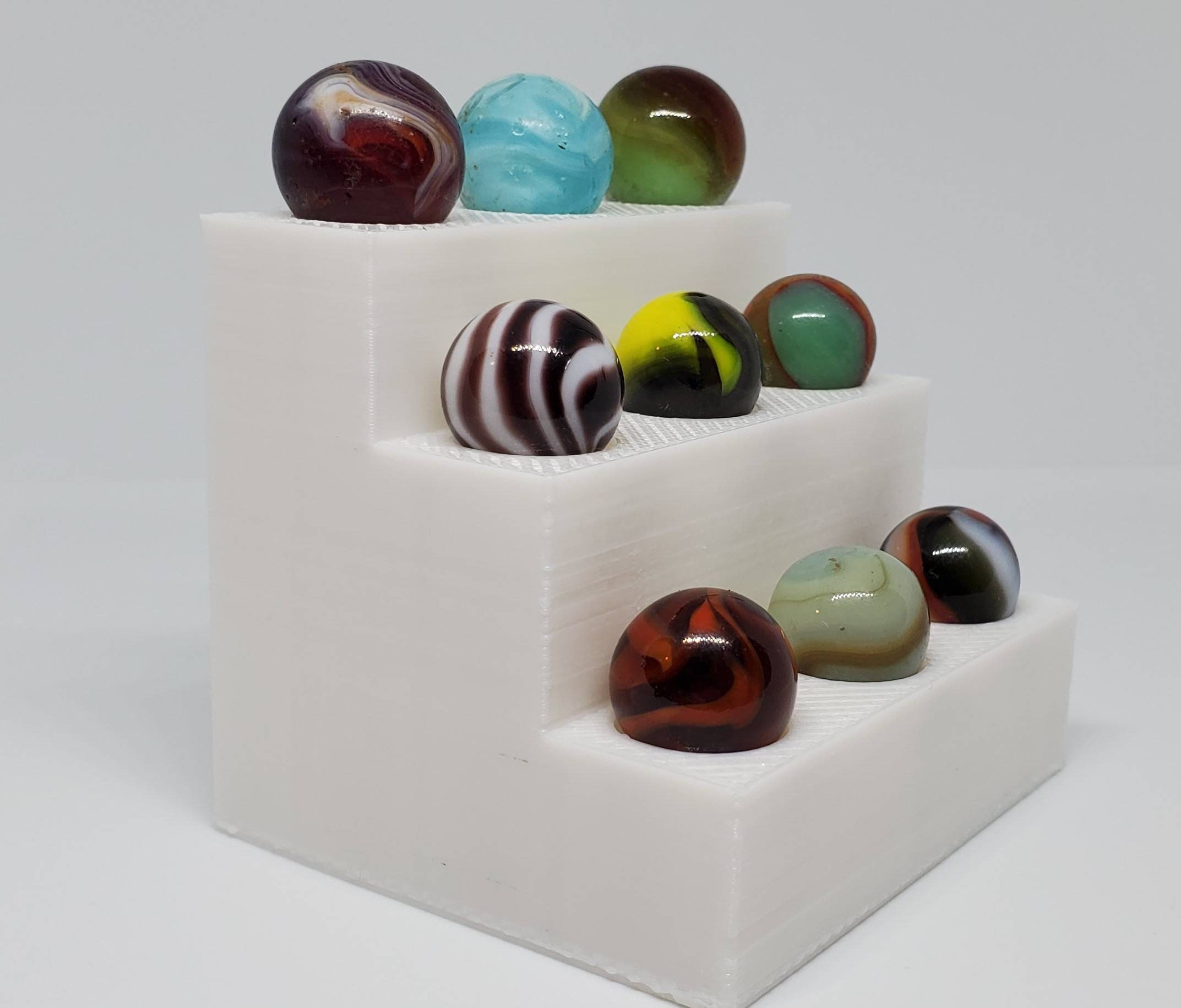 3 Tier 9 Marbles Collectors Marble Display Many Colors - Etsy
