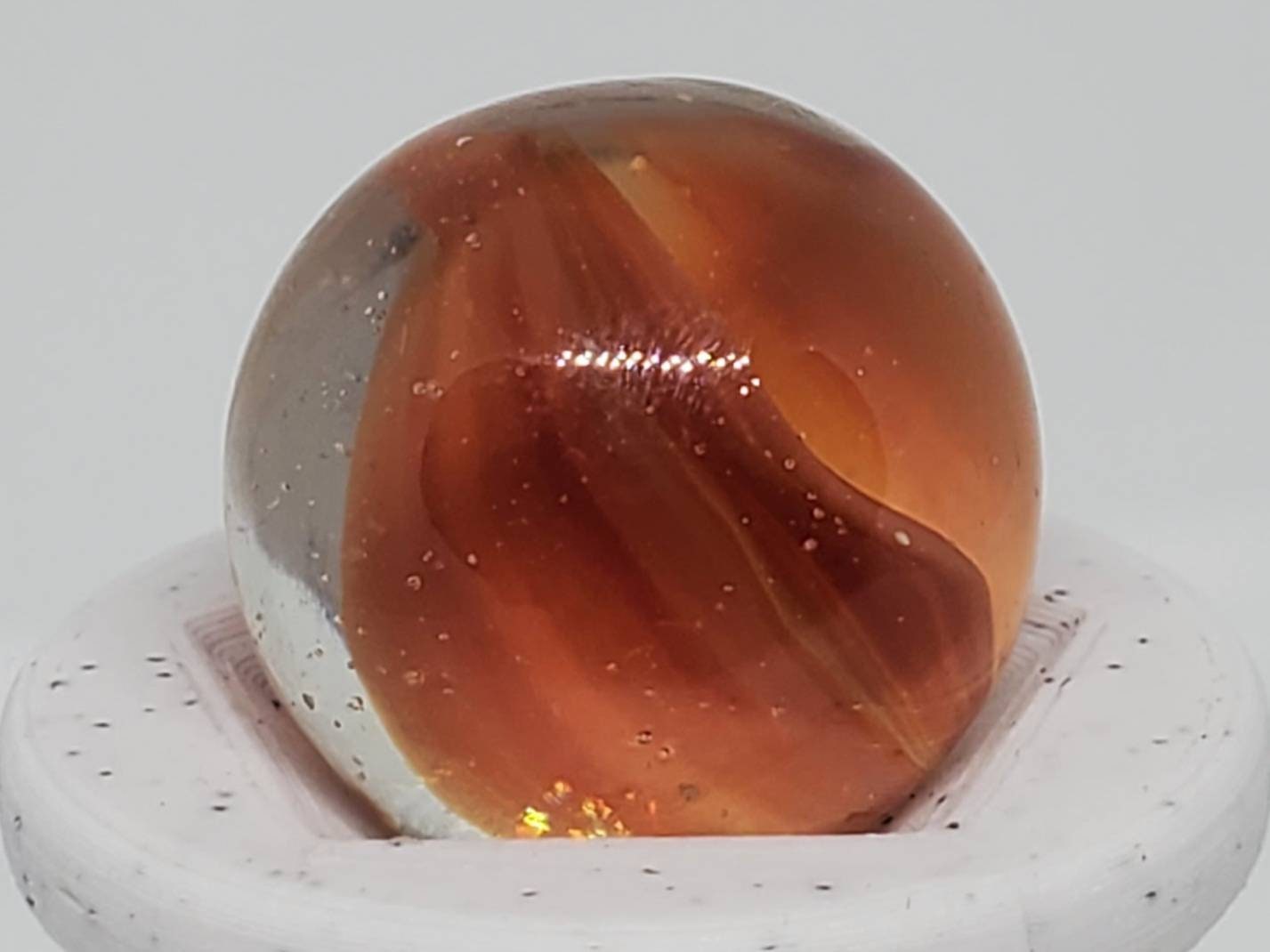 Fire cats eye Marble .61 pillar stand included Game | Etsy