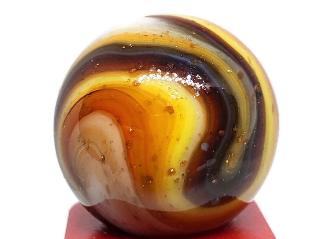 Gold Fleck Beach Sunset Collectible Marble - .73" Glass Game Marble ...